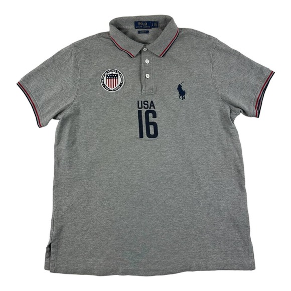 Polo Ralph Lauren | Shirts | Polo Ralph Lauren Usa Mens Gray Custom Fit ...